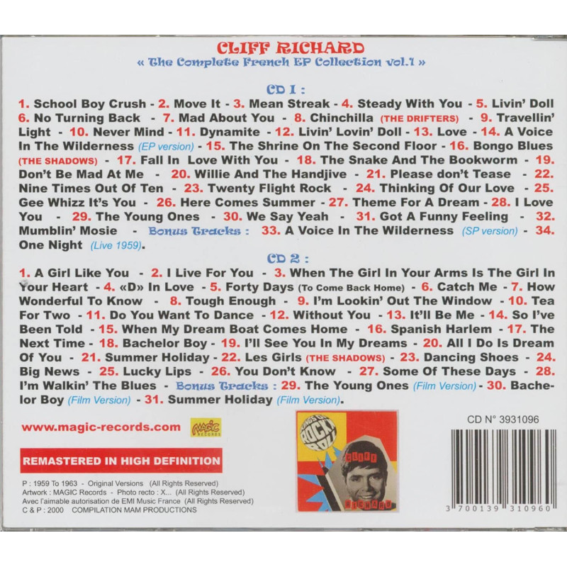 Cliff Richard The Complete French 60’s EP’s Collection, vol.1